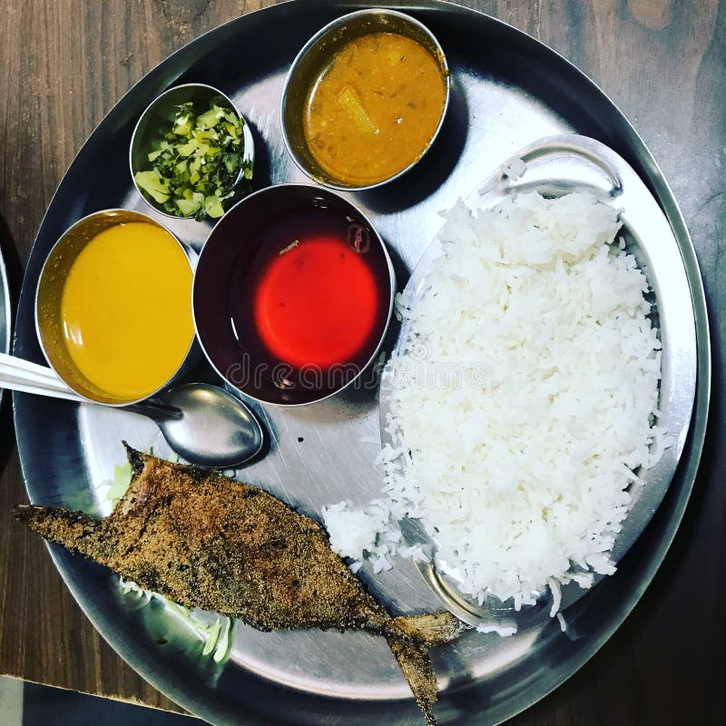 Fish Thali from an Indian Cuisine, Consists of Pomfret Fish Fry ...