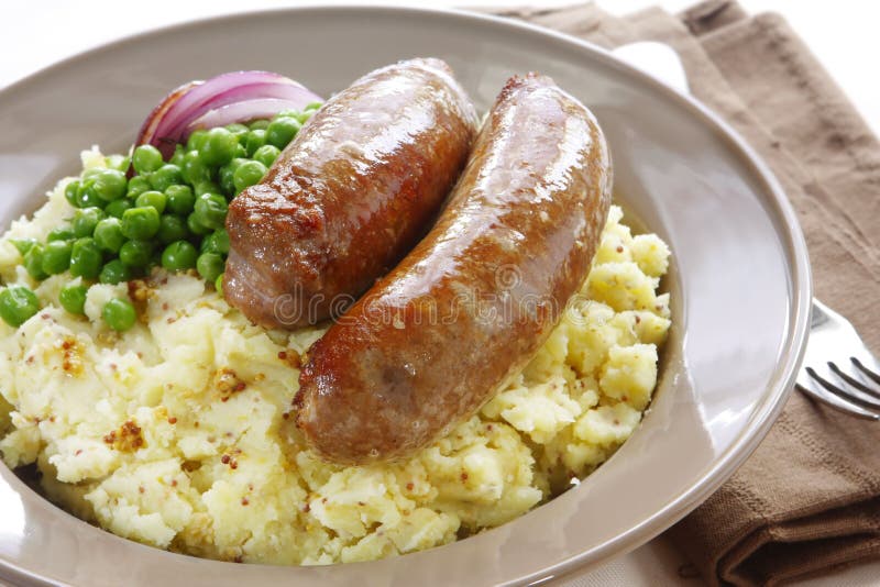 Bangers and Mash stock image. Image of horizontal, grilled - 7538779