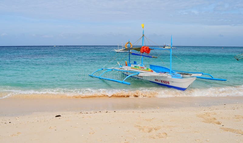 A Bangka Boat on the Beach in Boracay, Philippines Editorial ...