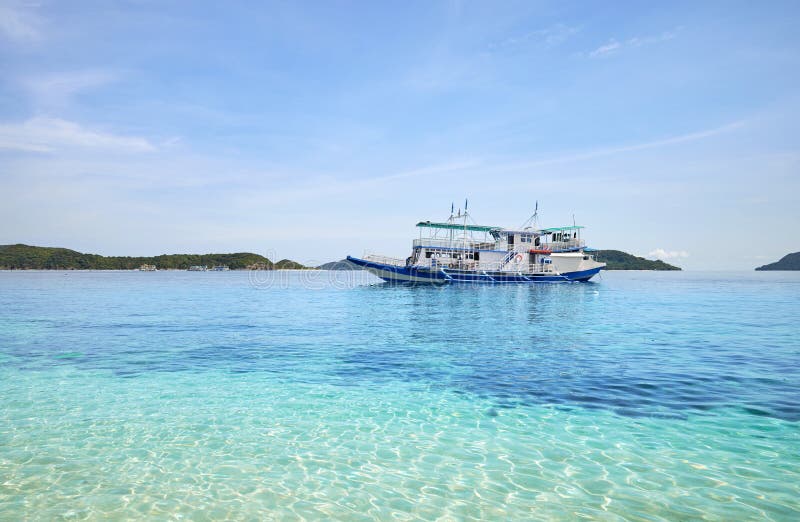 Bangka Boat Moored Off an Island in the Philippines Stock Image - Image ...