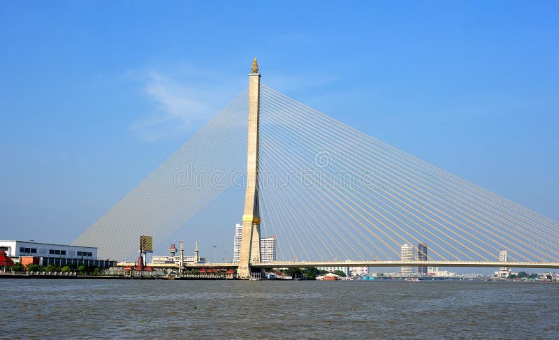 Symbol of King Rama9 on Bridge Stock Image - Image of engineering, king ...
