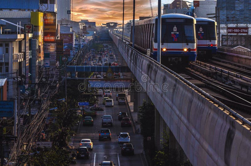 Bangkok BTS Bearing Station Editorial Photography - Image of asia ...