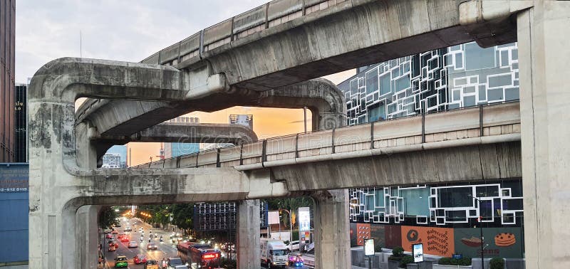 Bangkok BTS Skytrain Elevated Road Network Structural System Editorial ...