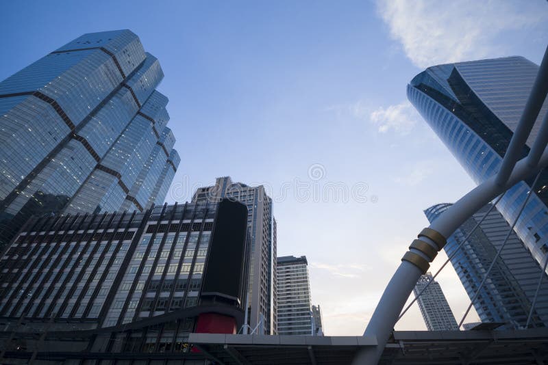 Bangkok Business District Intersection during Sunset Stock Image ...