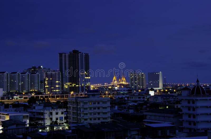 Bangkok City Center At Twilight Stock Image - Image of architecture ...