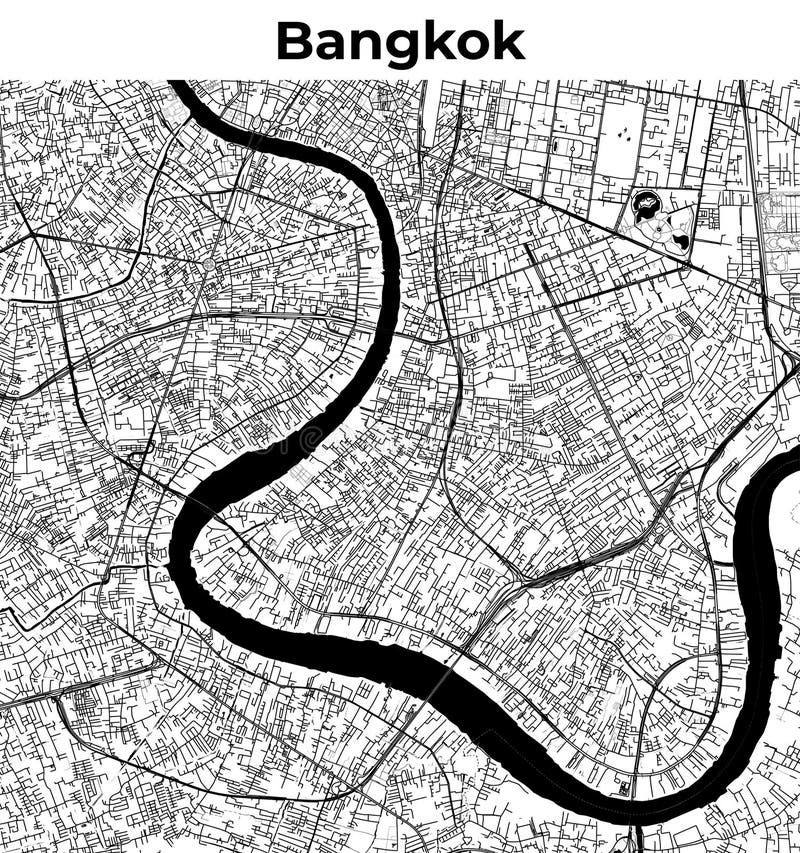 Bangkok City Map, Cartography Map, Street Layout Map Stock Vector ...