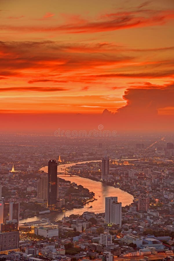 Bangkok city sunset stock photo. Image of river, landmark - 149763638