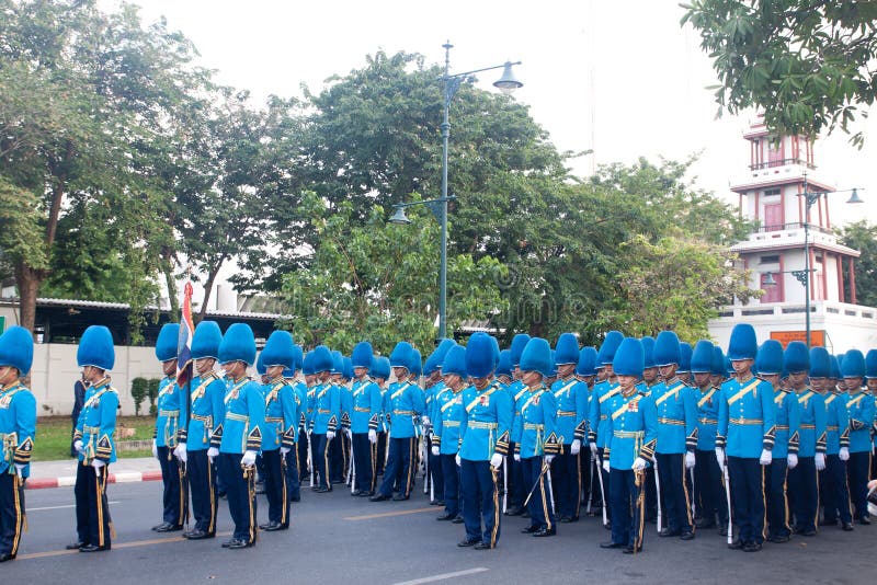BANGKOK - DECEMBER 2 : Thai Royal Guard Military during the King ... BANGKOK - DECEMBER 2 : Thai Royal Guard Military during the King ...