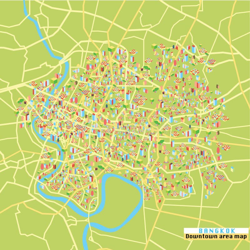 Bangkok downtown area map stock vector. Illustration of fabric - 239539390