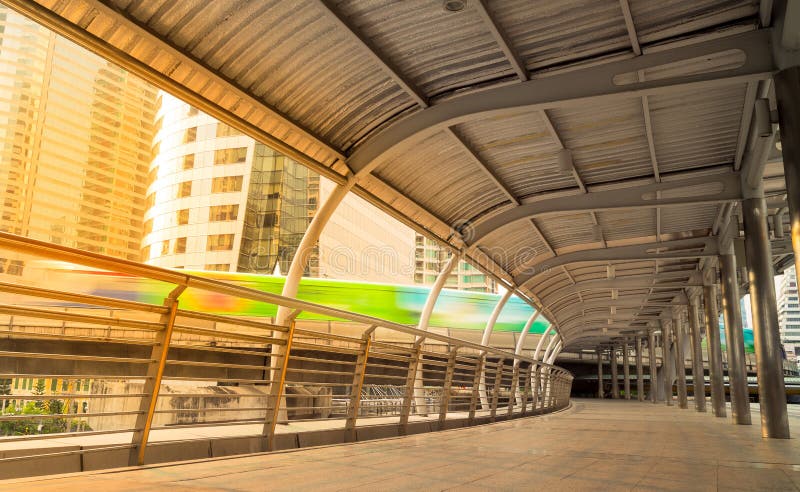 Elevated Footpath Over a River and a Meadow Stock Image - Image of ...