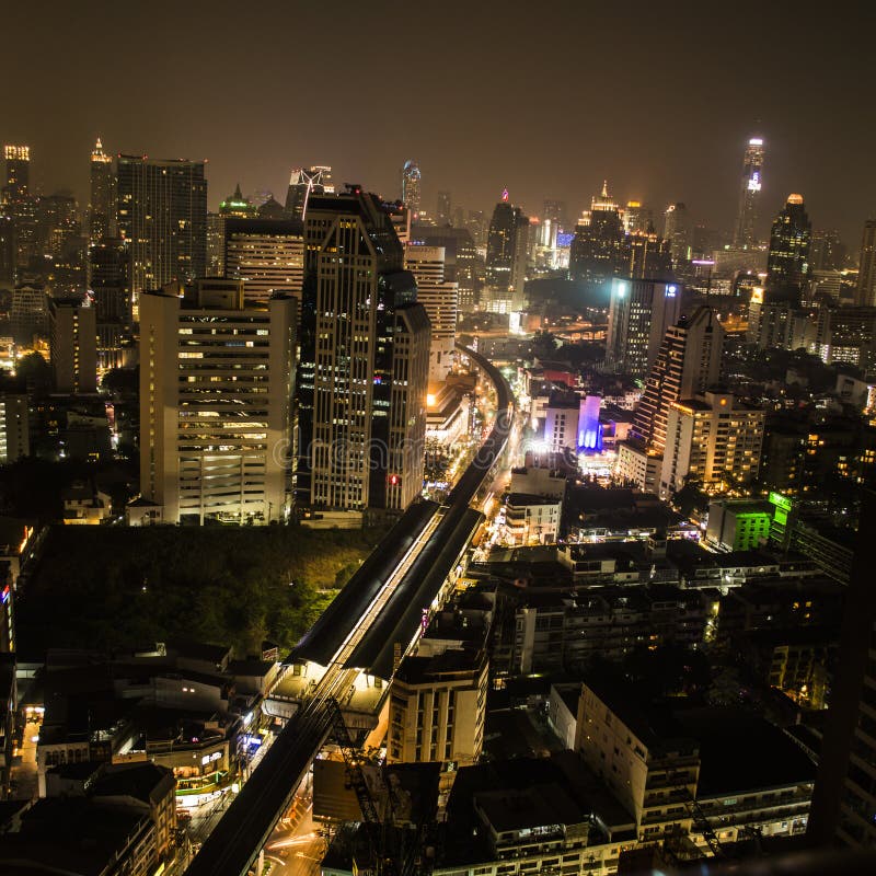Bangkok by night editorial photo. Image of high, nighttime - 41256291