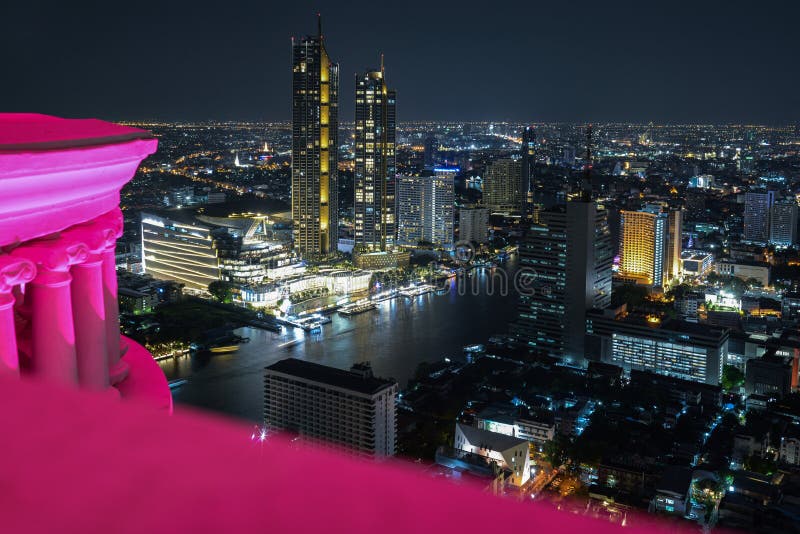 Bangkok at Night in the Lights Editorial Image - Image of scene, real ...