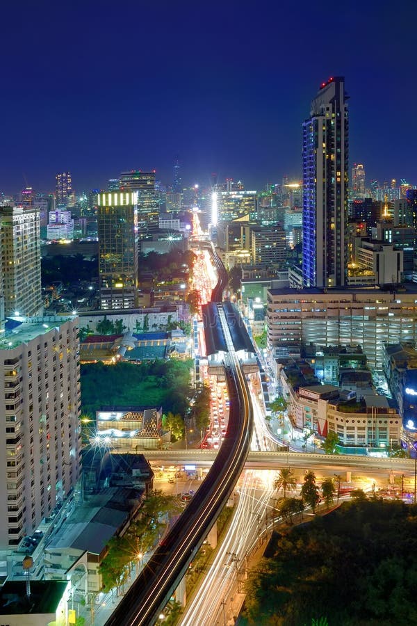Bangkok night editorial image. Image of high, architecture - 79588175