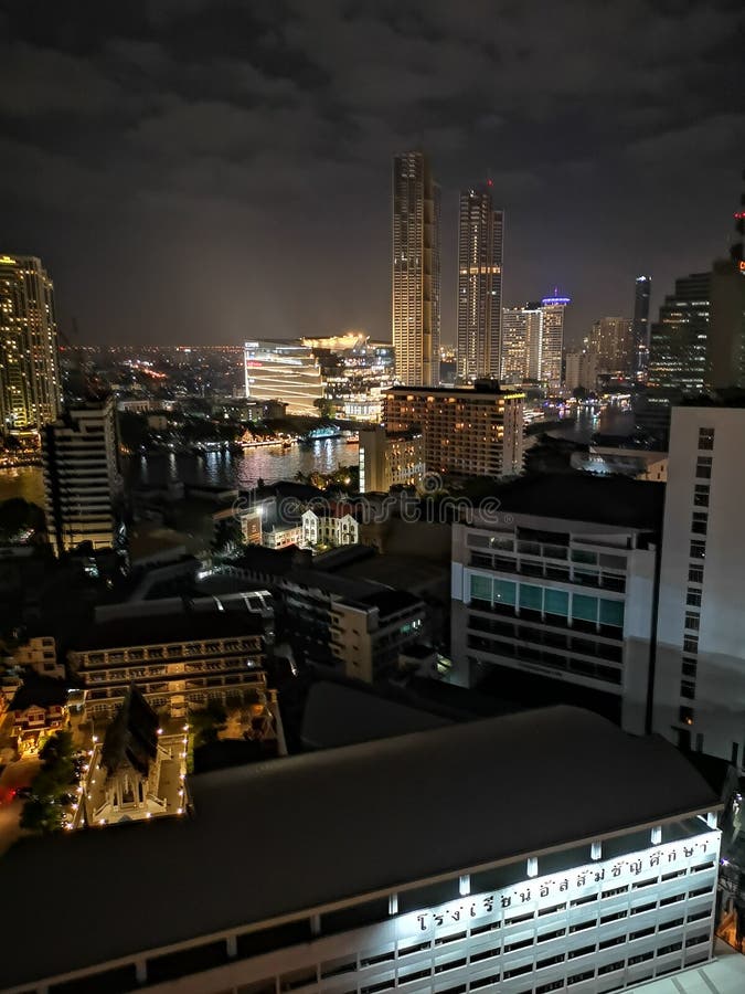 Bangkok Night View from the Top Editorial Photography - Image of ...