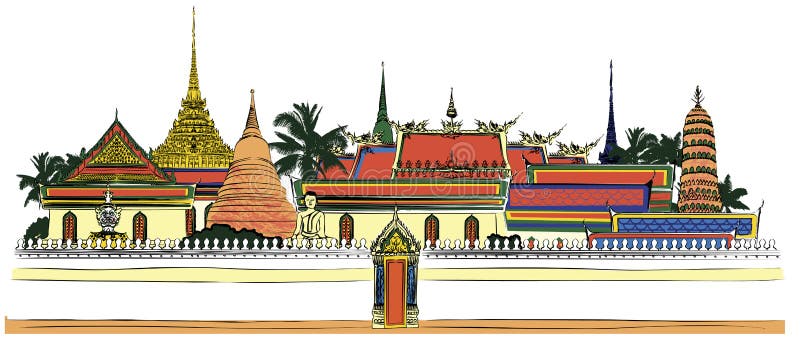 Bangkok royal palace stock vector. Illustration of asia - 8989119