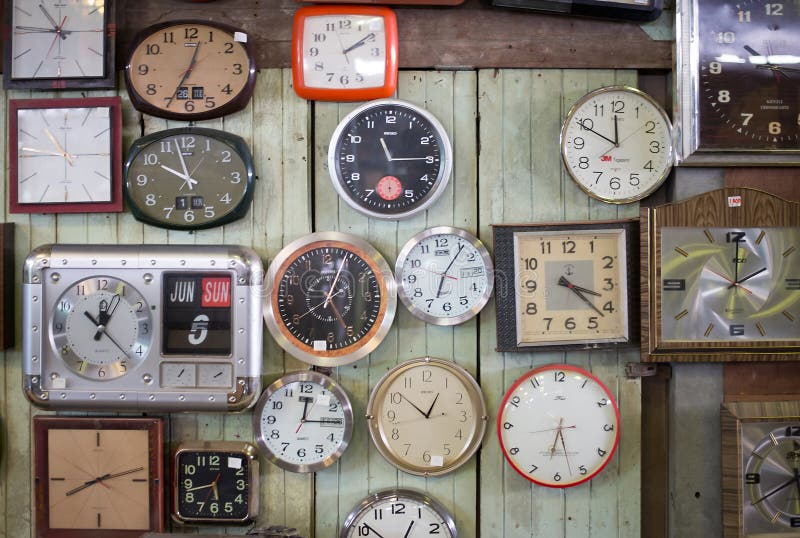 Bangkok, Thailand: Ancient Clock Hanging in Many Walls on Setemb ...