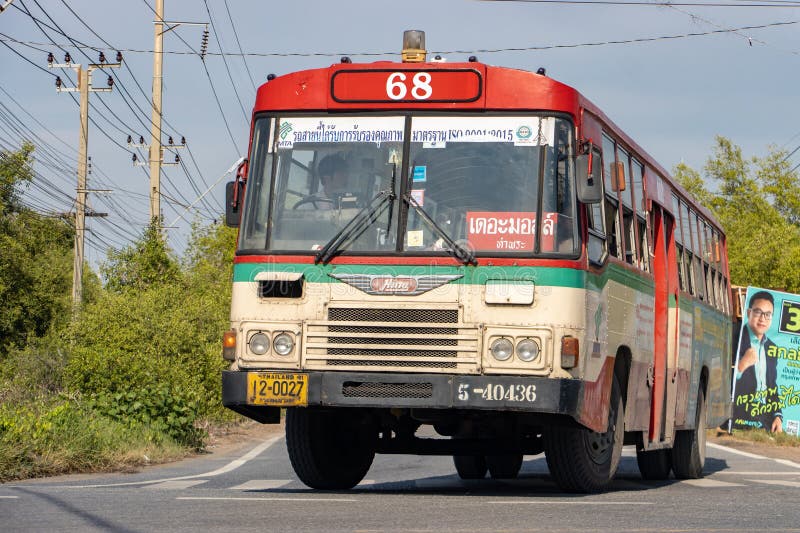 A Regular City Bus Runs on the Road Editorial Stock Image - Image of ...