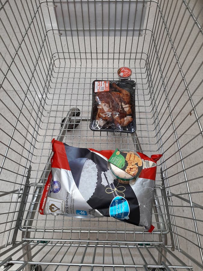 Thai Rice Pack, Crispy Roll Pack, Grilled Chicken at Bottom of Trolley ...