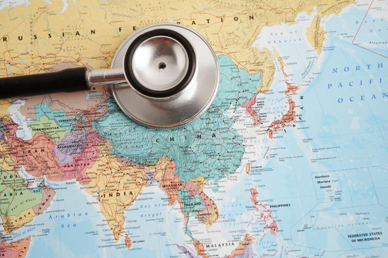 Bangkok, Thailand December 10, 2023 China Map in World Map Paper Stock ...