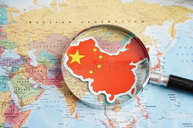 Bangkok, Thailand December 10, 2023 China Map in World Map Paper Stock ...