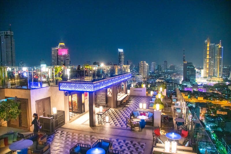 Bangkok, Thailand - January 5, 2020: Bangkok Night Aerial View ...