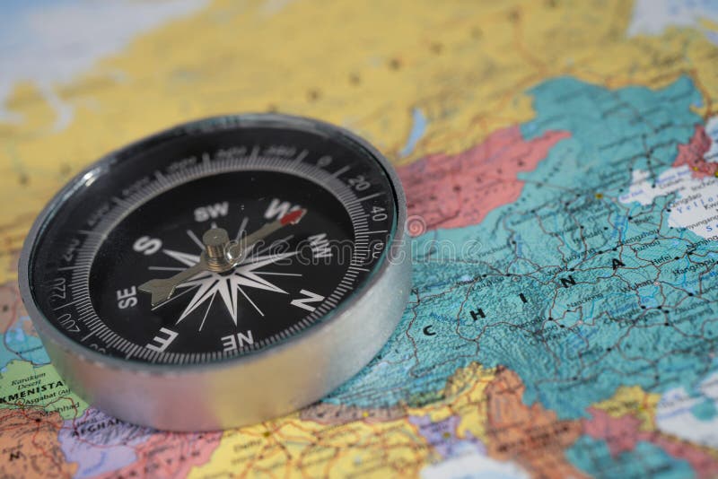 Compass on World Map Background Editorial Photography - Image of grunge ...