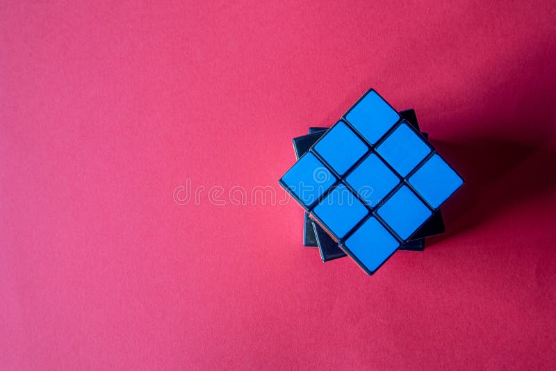 Bangkok - Thailand -June 07, 2020: Rubik`s Cube on Pink Background ...