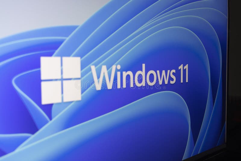 The New Microsoft Windows 11 Logo on Computer Screen Editorial Image ...