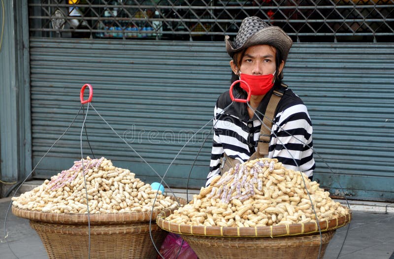 Bangkok, Thailand: Man Selling Peanuts Editorial Image - Image of ...