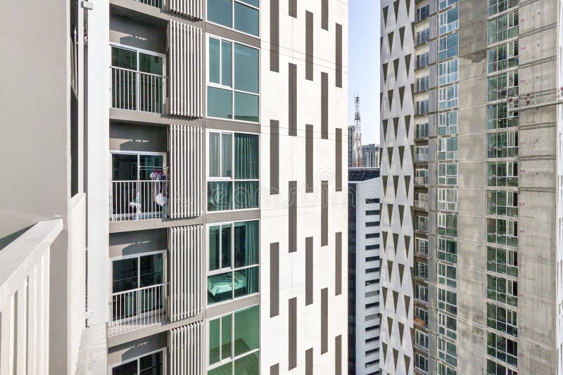 Generic Building and Blue Sky in Downtown Stock Image - Image of ...