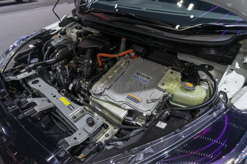 Car Engine of NISSAN the New Technology E-power System in Bangkok ...