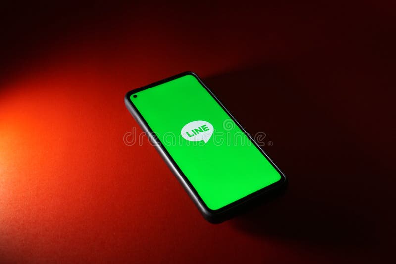 BANGKOK, THAILAND - May 24, 2022: Line Application Logo on Smartphone ...