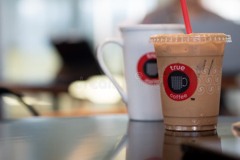 BANGKOK, THAILAND - October 24,2019 : Iced Coffee in True Coffee Shop ...