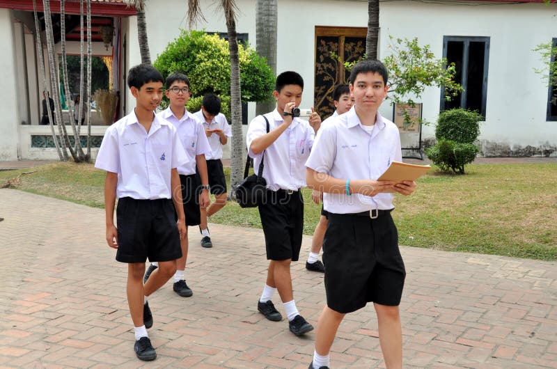 Bangkok, Thailand: School Boys at Museum Editorial Photo - Image of ...