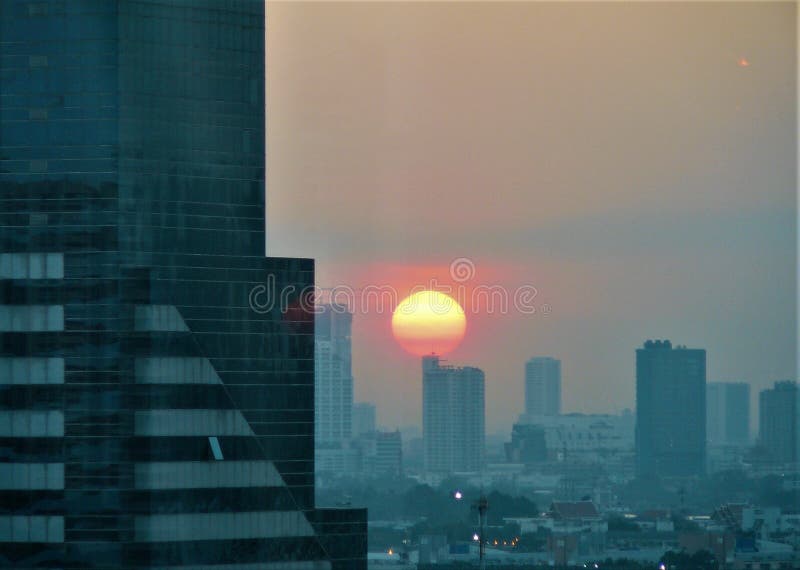 Bangkok Thailand Sunset in Southeast Asia Stock Photo - Image of light ...