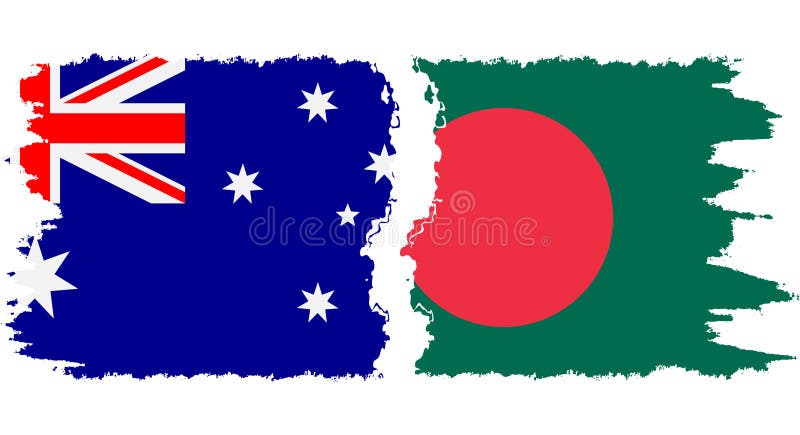Bangladesh and Australia Grunge Flags Connection Vector Stock ...