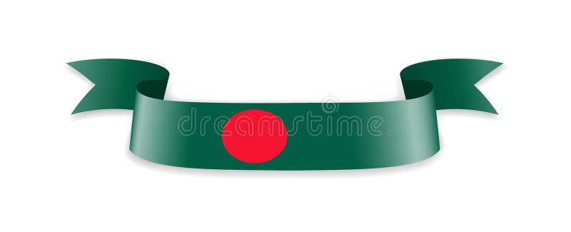 Bangladesh Flag in the Form of Wave Ribbon. Stock Vector - Illustration ...