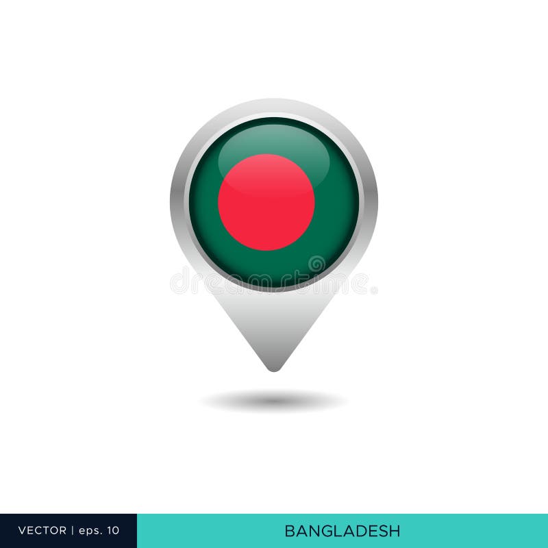 Bangladesh Flag Map Pin Vector Design Template. Stock Vector ...