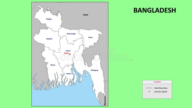 Bangladesh Map. State and District Map of Bangladesh Stock Vector ...