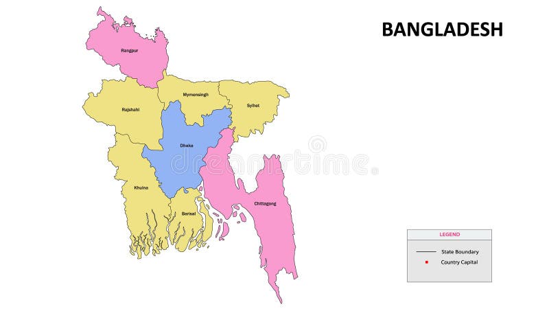 Bangladesh Map. State and District Map of Bangladesh Stock Illustration ...