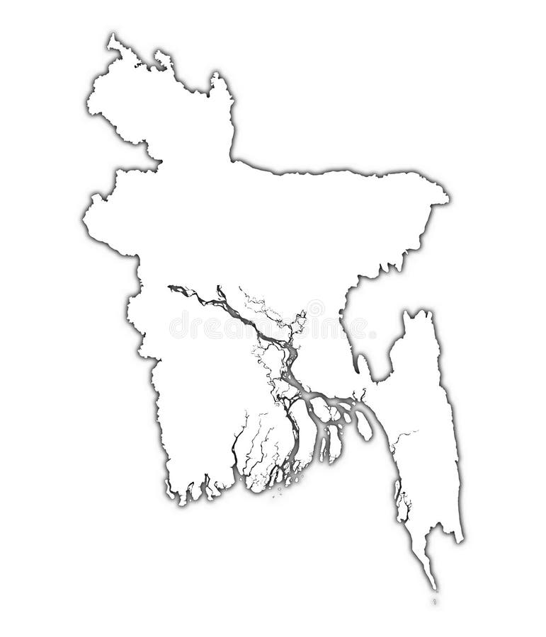 Bangladesh outline map stock illustration. Illustration of country ...