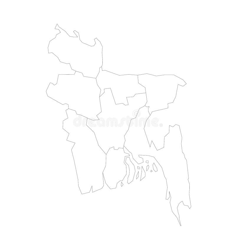 Bangladesh Political Map of Administrative Divisions Stock Vector ...