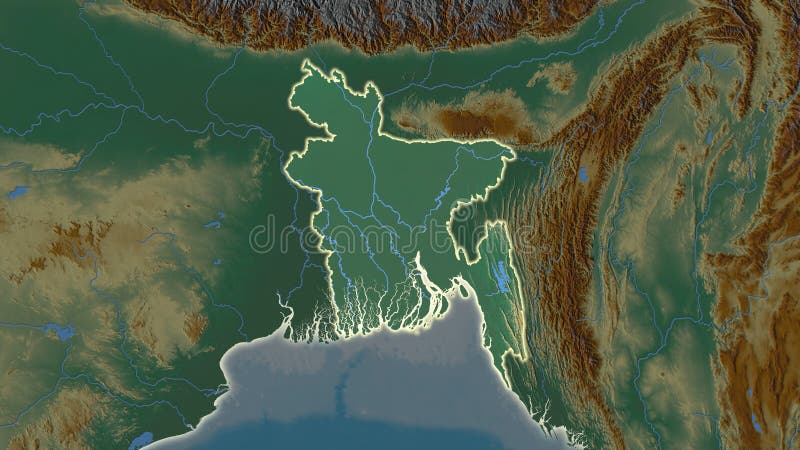Bangladesh - Relief. Composition Stock Illustration - Illustration of ...