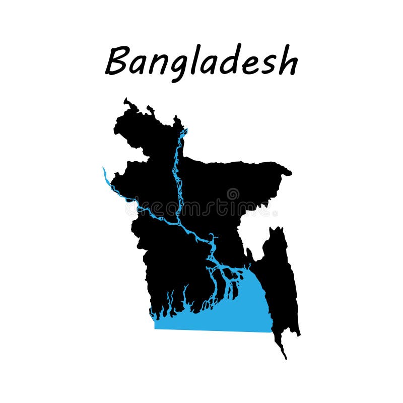 Bangladesh and River Map Sign Eps Ten Stock Illustration - Illustration ...