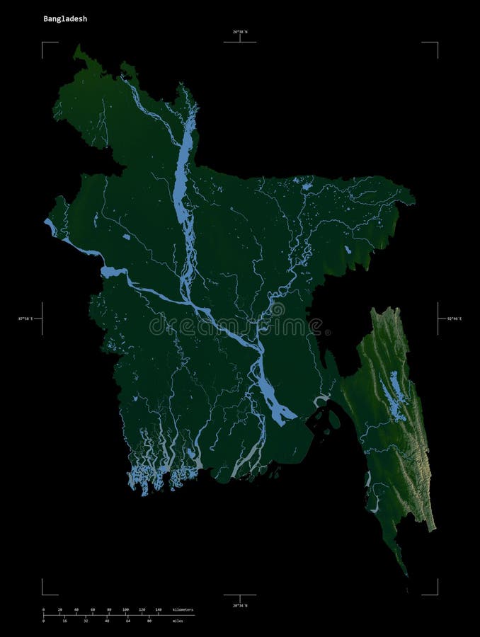 Bangladesh Shape on Black. Physical Stock Illustration - Illustration ...