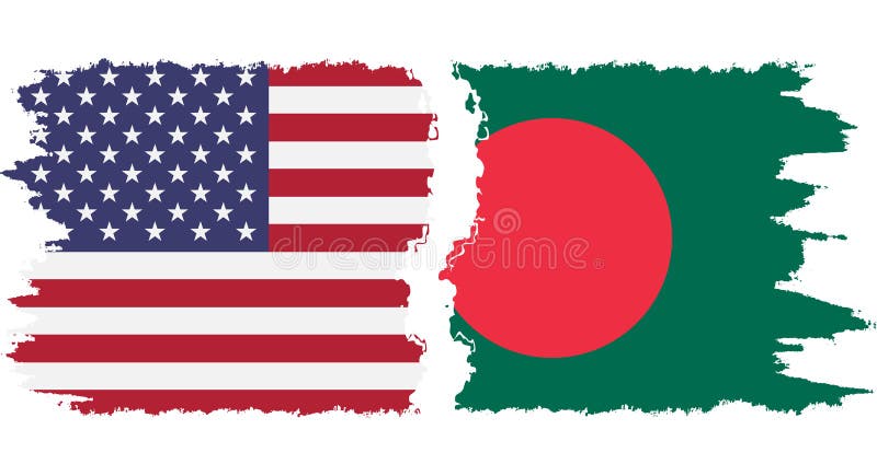 Bangladesh and USA Grunge Flags Connection Vector Stock Illustration ...