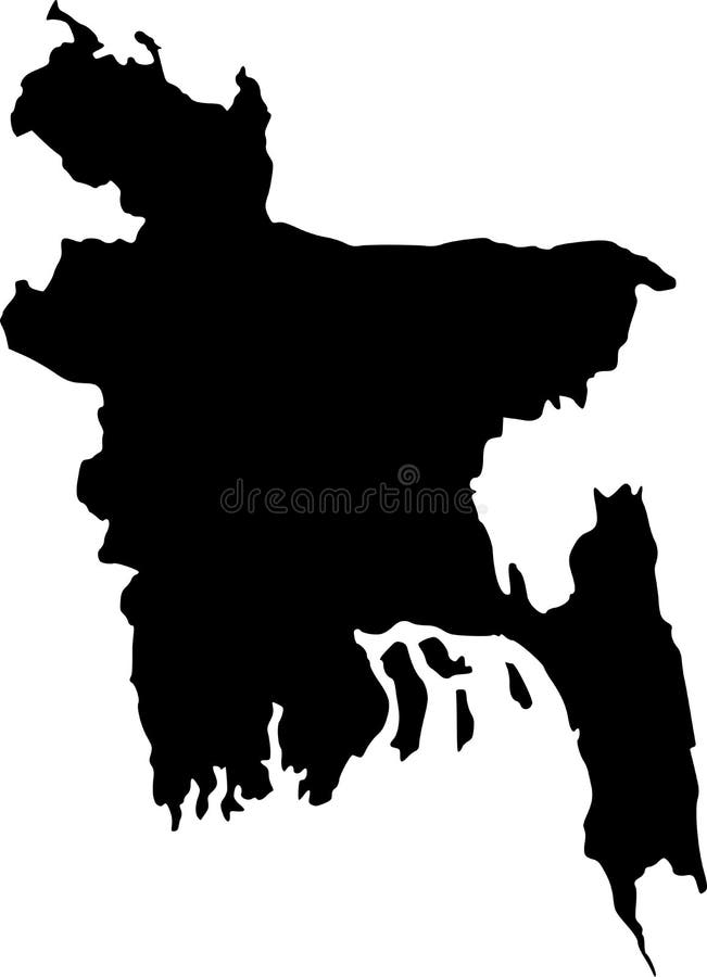 Bangladesh Vector Map Outline Stock Vector - Illustration of black ...
