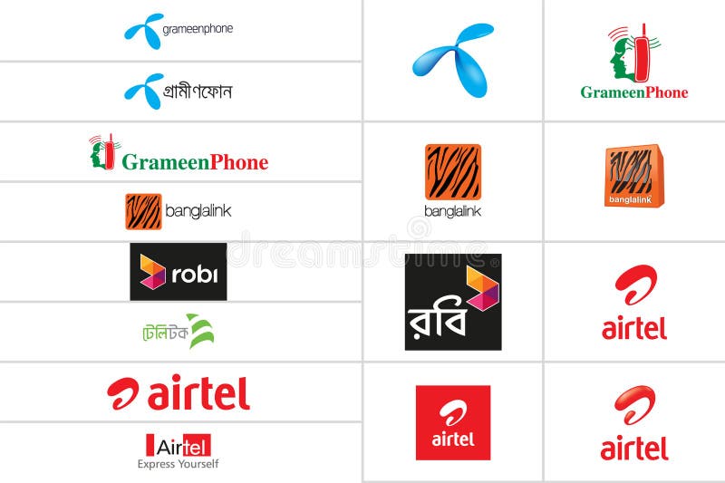 Bangladeshi BD SIM Company Logo Bundle Vector Illustration Premium ...