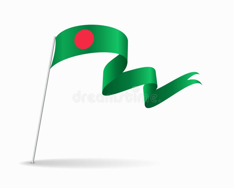 Bangladeshi Flag Wavy Background Layout. Vector Illustration. Stock ...