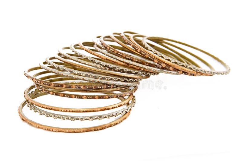 Indian Bracelets Isolated on the White Background Stock Image - Image ...